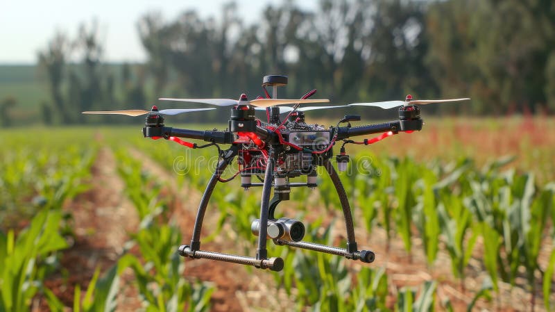 Drones in Agriculture. Unmanned Quadcopter in an Agricultural Field ...