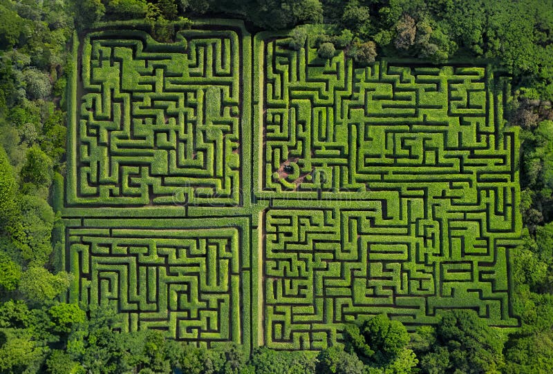Drones Eye View of a Maze - Labyrinth Stock Photo - Image of green ...
