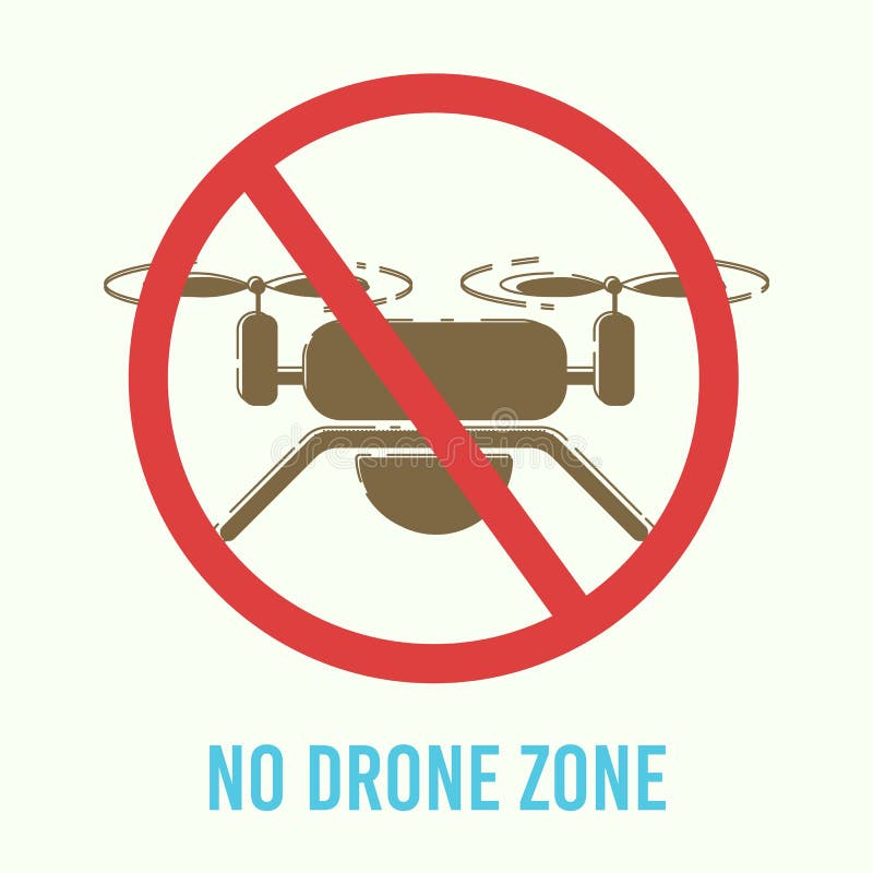 Drones Flights Ban Warning Sign Flat Vector Stock Vector - Illustration ...