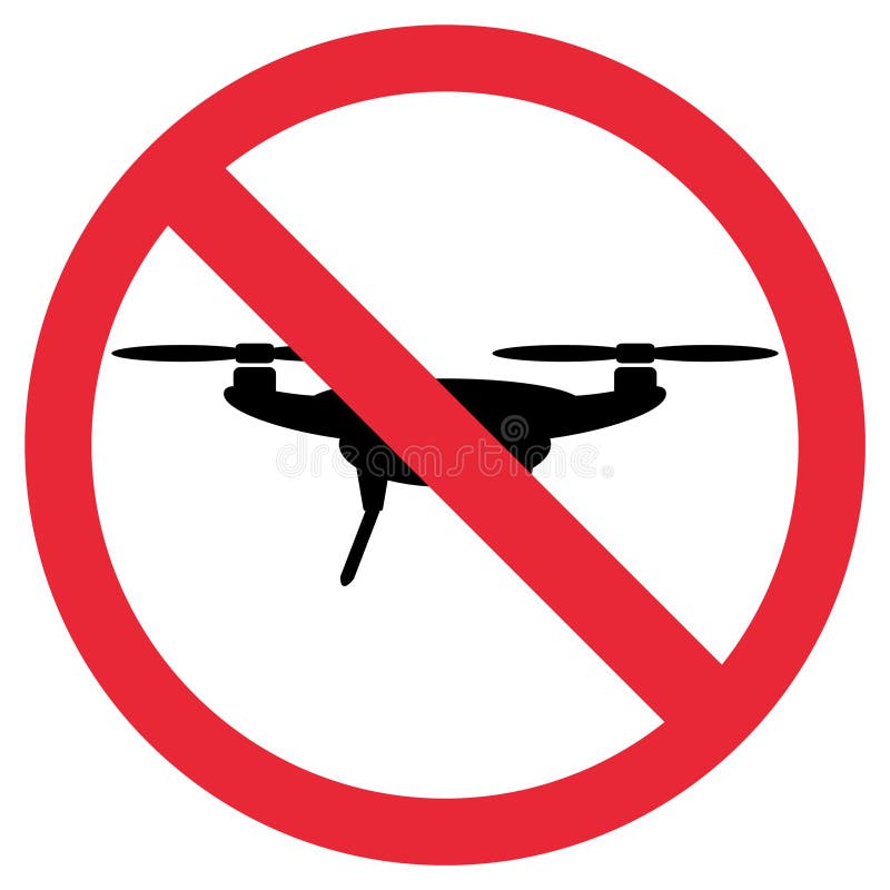 Drones Not Allowed - Round Red Forbidden Sign Stock Illustration ...