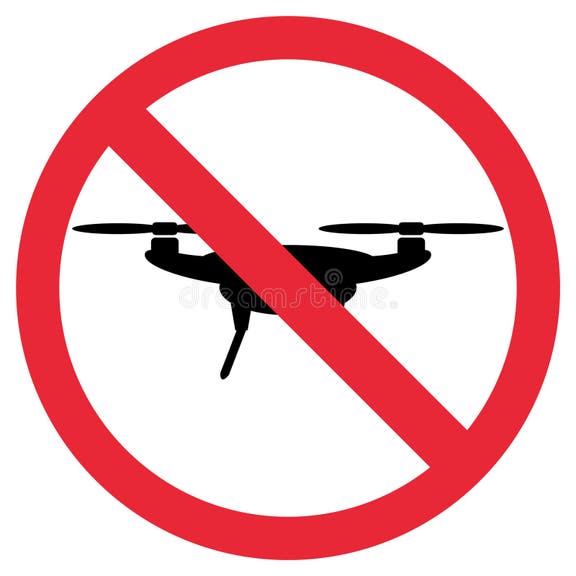 Drones Not Allowed - Round Red Forbidden Sign Stock Illustration ...