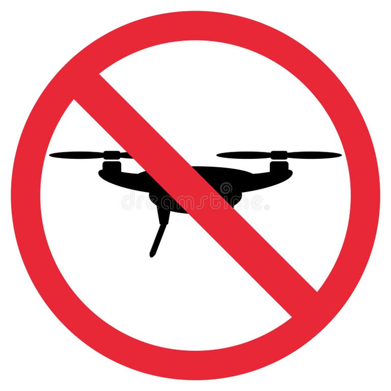 Drones Not Allowed - Round Red Forbidden Sign Stock Illustration ...