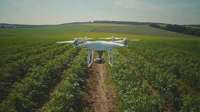 Drone Over Agricultural Field Stock Photo - Image of acquisition ...