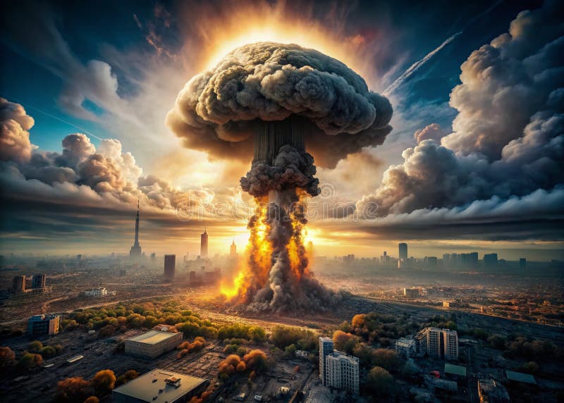 A Drones Perspective Devastating Aftermath of a Nuclear Explosion a ...