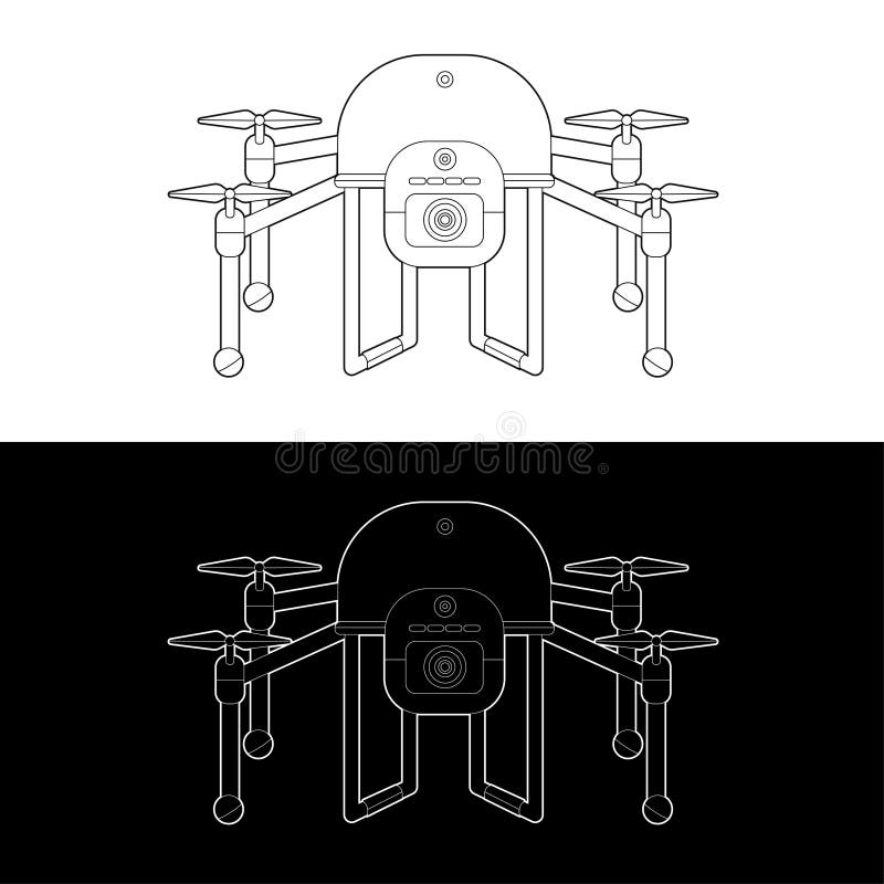 Drones Vector 01 stock vector. Illustration of plan - 193264895