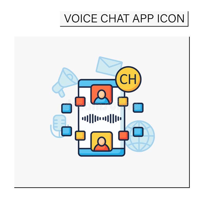 Drop-in-audio Chat Color Icon Stock Vector - Illustration of smartphone ...