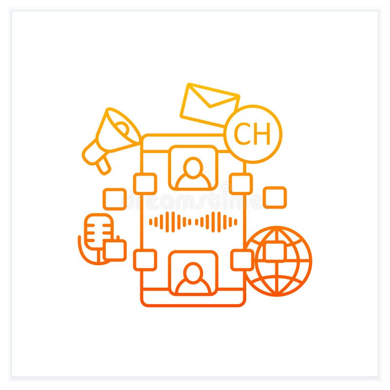 Drop-in-audio Chat Gradient Icon Stock Vector - Illustration of ...
