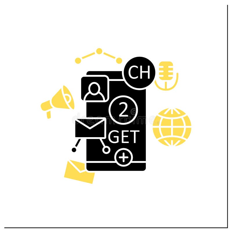 Drop-in-audio Chat Invite Glyph Icon Stock Vector - Illustration of ...