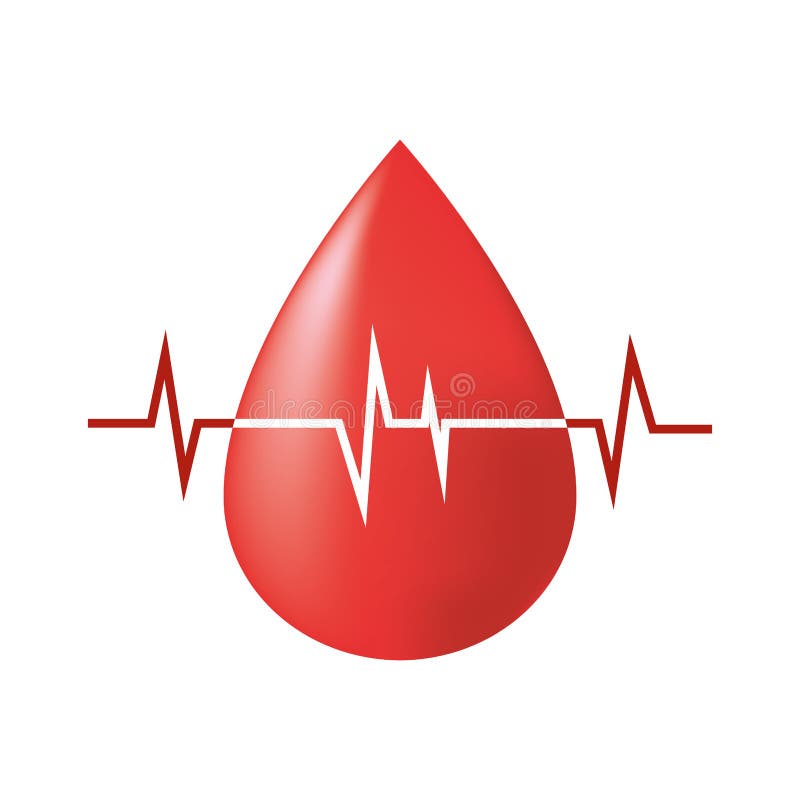 Drop blood donation pulse stock illustration. Illustration of ...