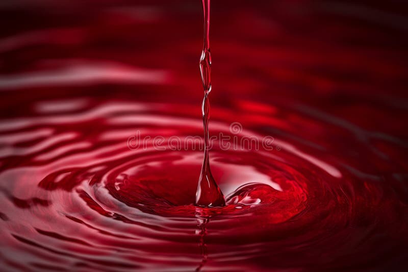 A Drop of Blood Drips into a Puddle Stock Image - Image of juice, macro ...