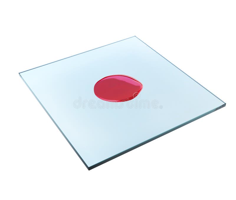 Drop of Blood on Glass Slide 3d Rendering Stock Illustration ...