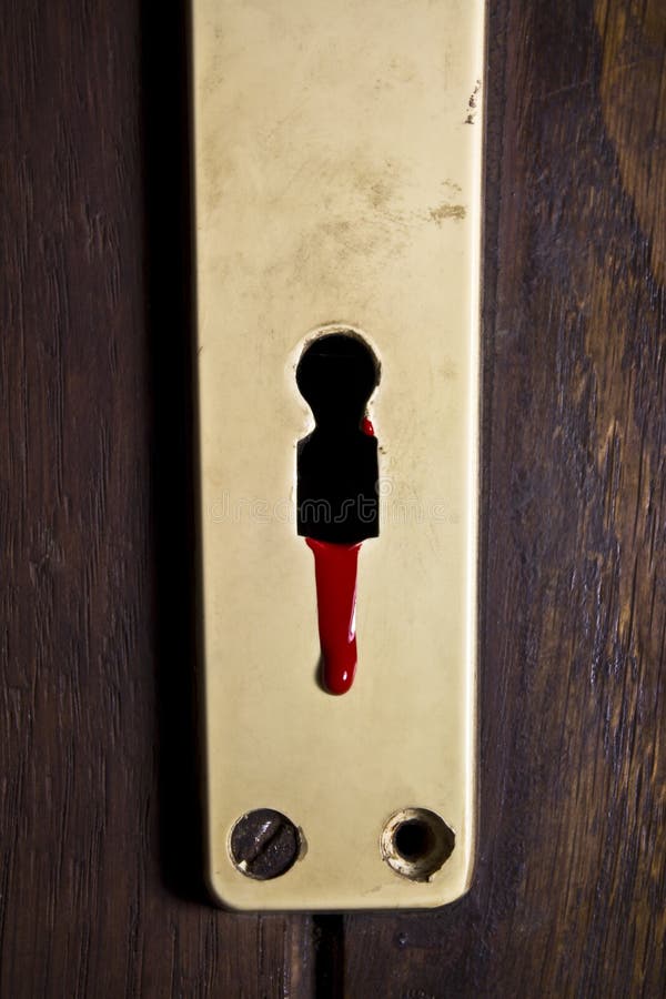 Drop of Blood Leaking Out of Keyhole on a Old Lock Stock Image - Image ...