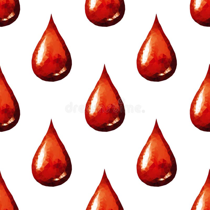 Drop of Blood Polygonal Seamless Pattern, Vector Illustration Stock ...