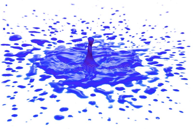 Drop of Blue Color Water after the Impact Stock Photo - Image of ...