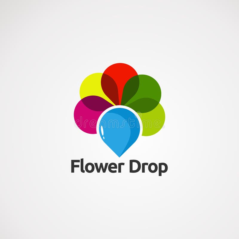 Drop Blue Flower Logo Vector, Icon, Element, and Template for Company ...