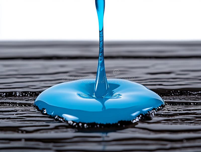 A Drop of Blue Liquid Falling into a Pool of Water Stock Photo - Image ...