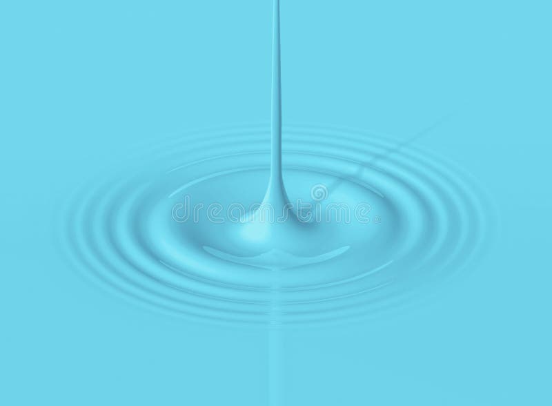 Drop of Blue Paint and Ripple Stock Illustration - Illustration of ...