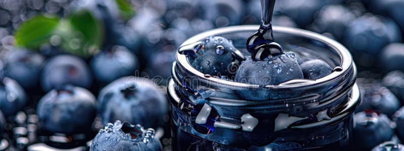A Drop of Blueberry Essential Oil. Selective Focus Stock Illustration ...