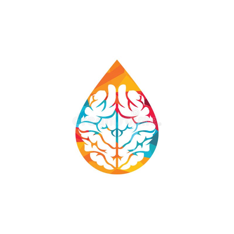 Drop Brain Logo Template Vector Icon Design Stock Vector - Illustration ...