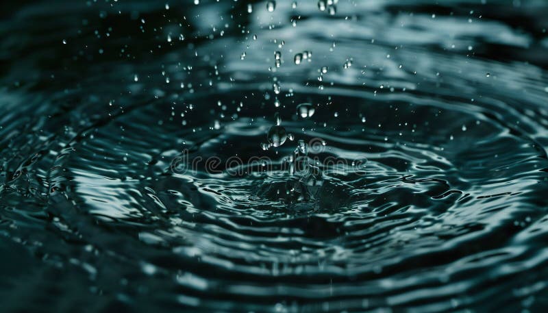 A Drop Breaks on the Water Causing Vibrations Stock Illustration ...