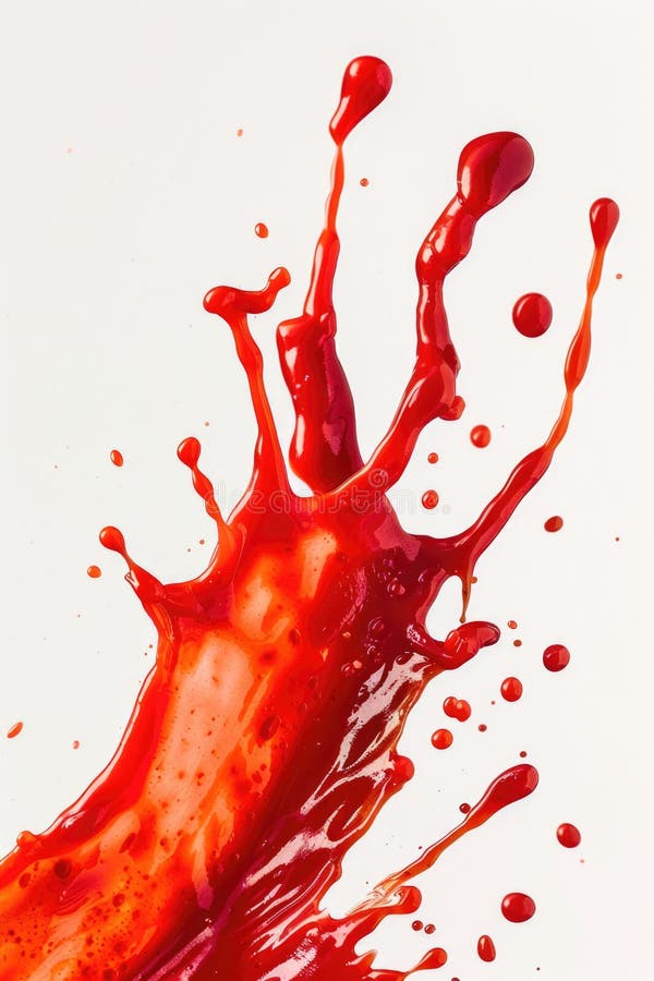 A Drop of Bright Red Liquid on a Clean White Surface Stock Photo ...