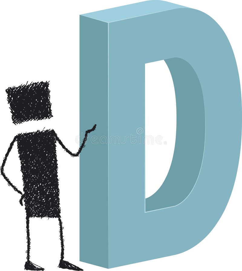 Drop cap D, stick figures stock illustration. Illustration of standing ...