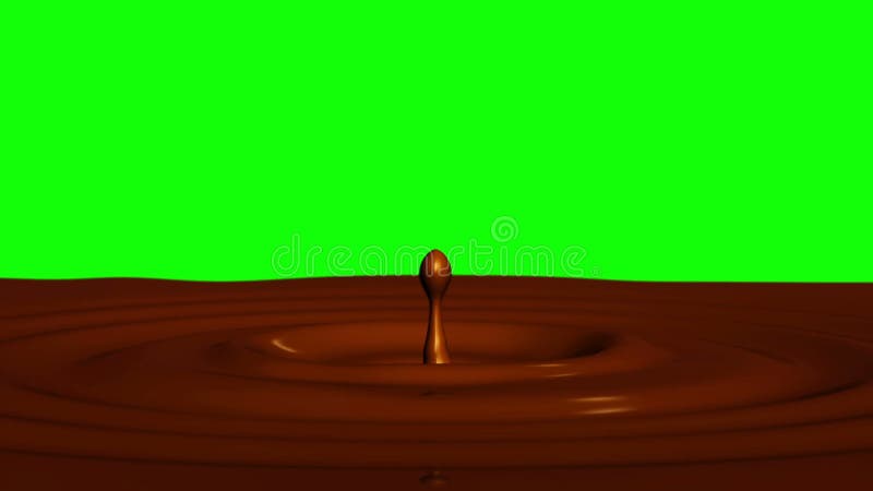Drop of Chocolate with the Focus Effect (drop 1) on the Green Screen ...