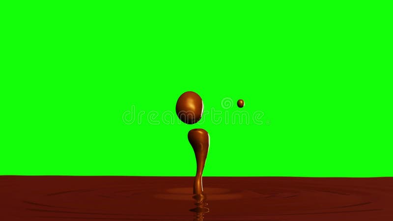 Drop of Chocolate with the Focus Effect (drop 2) on the Green Screen ...