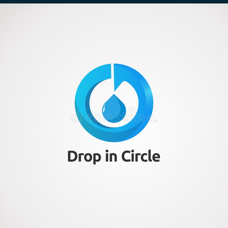 Drop in Circle with Blue Color Logo Vector Concept, Icon, Element, and ...