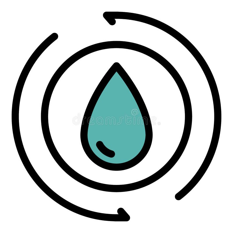 Drop in a Circle Icon Color Outline Vector Stock Vector - Illustration ...