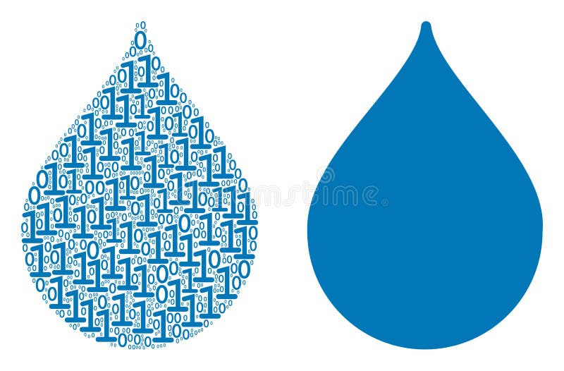 Drop Composition of Binary Digits Stock Vector - Illustration of mosaic ...