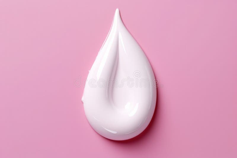 A Drop of Creamy White Lotion on Pink Background Stock Illustration ...