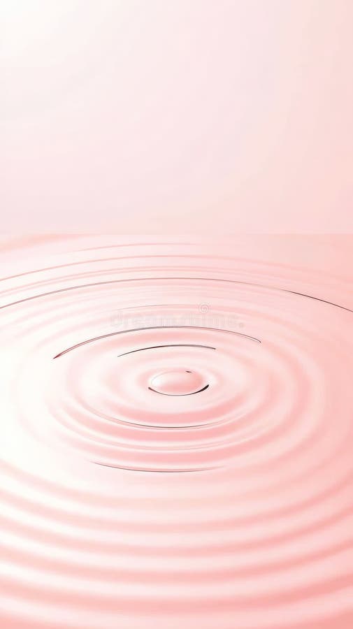 Drop Creating Concentric Ripples on Pink Water Surface Stock ...