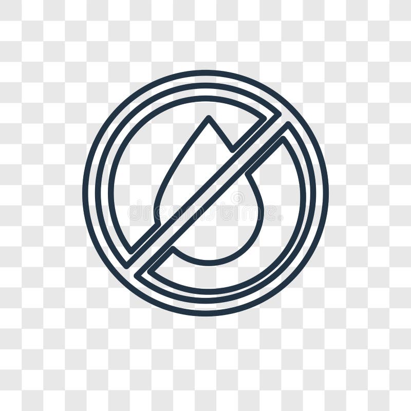 Drop Concept Vector Linear Icon Isolated on Transparent Background ...