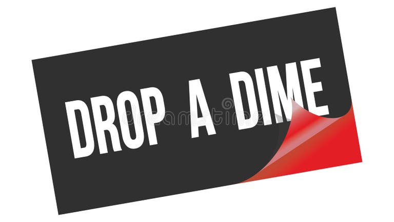 DROP a DIME Text on Black Red Sticker Stamp Stock Illustration ...