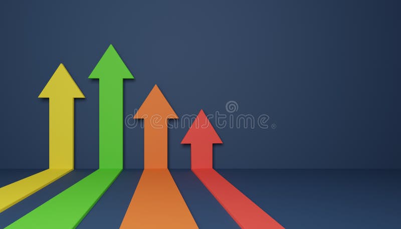 Drop Down Business Flat Arrow, Concept of Business Target Decrease, 3D ...
