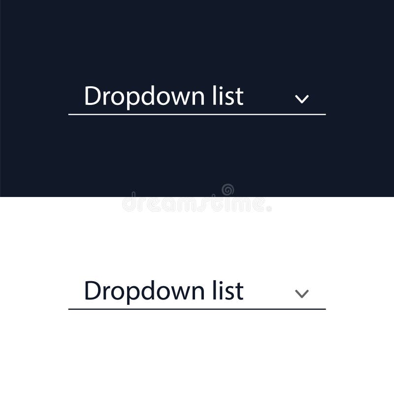 Drop-down List for the Website. User Interface for the Website and ...