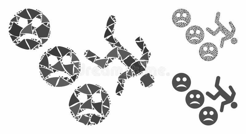 Drop Down Sad User Mosaic Icon of Bumpy Pieces Stock Illustration ...