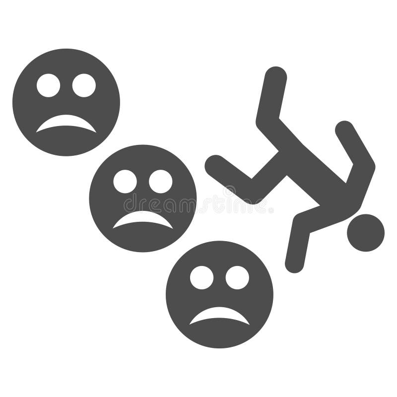 Drop Down Sad User Flat Icon Stock Illustration - Illustration of ...