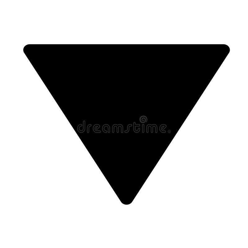 Drop Down Triangular Arrow Icon Isolated on White Background Stock ...