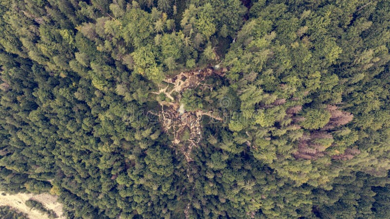 Drop Down View of Double Water Fall. Stock Photo - Image of scenery ...