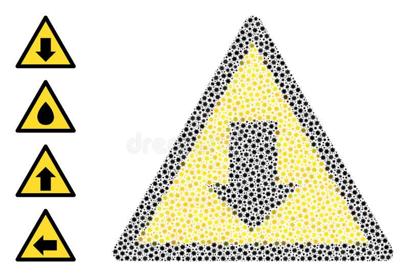 Drop Down Warning Mosaic with Small Virus Infection Icons Stock ...
