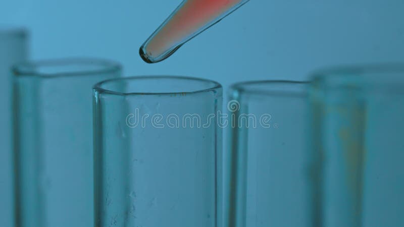 Drop Dripping into Laboratory Test Tubes. Stock Video - Video of ...