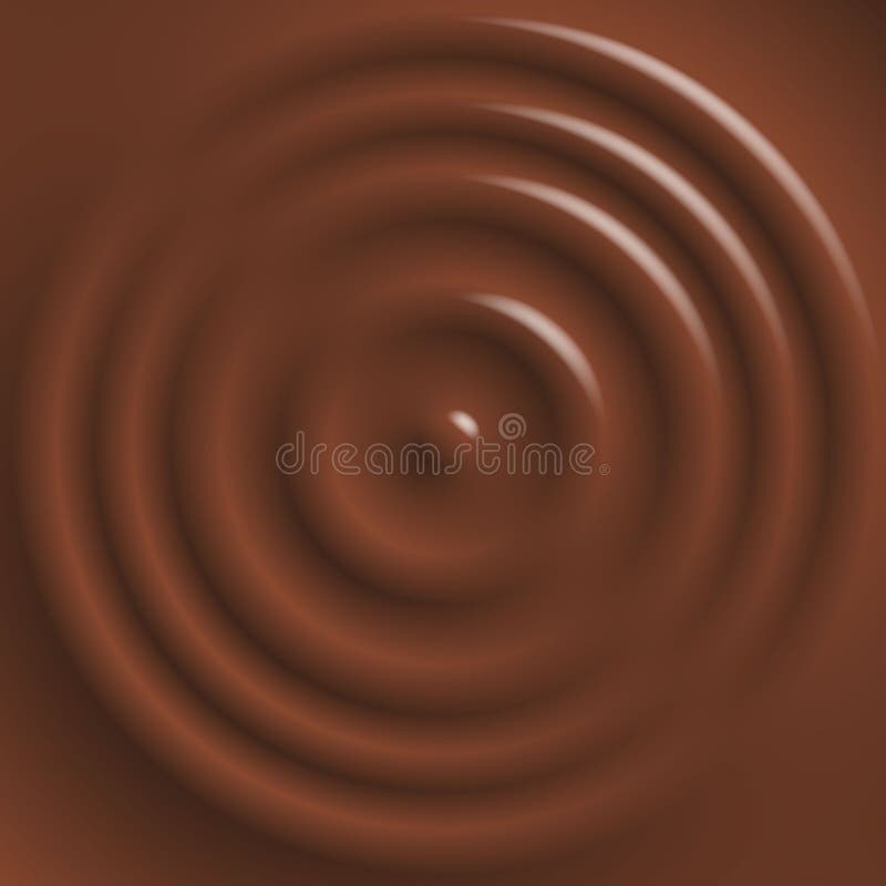Drop Falling on Chocolate Surface, Top View. Stock Illustration ...