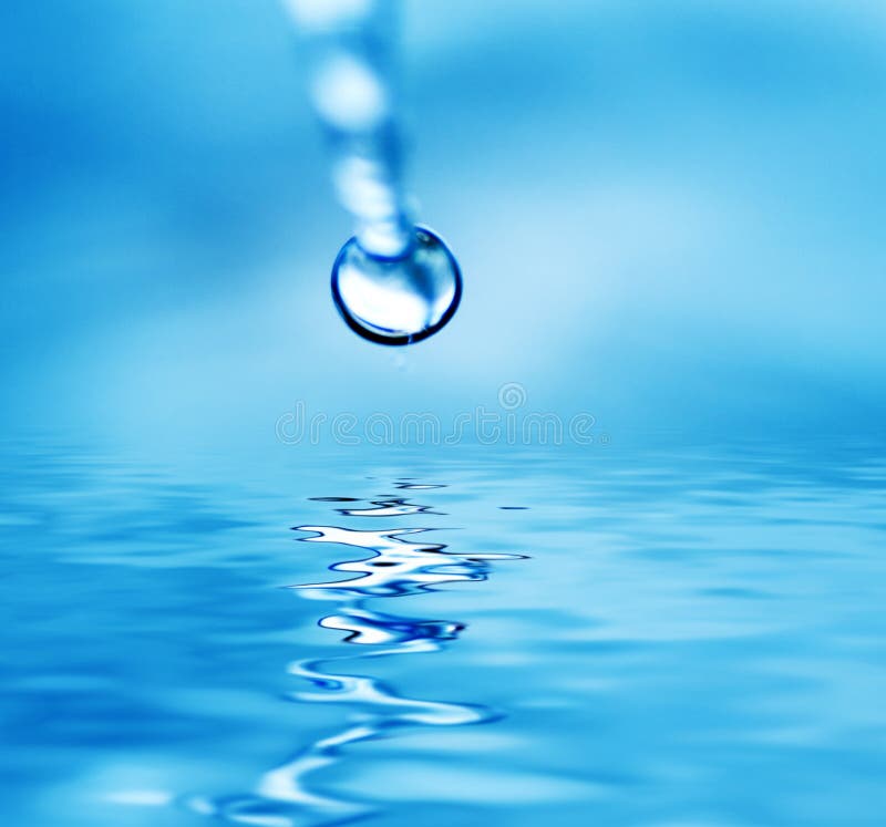 Droplet Falling in Blue Water Stock Image - Image of drop, liquid: 9406053