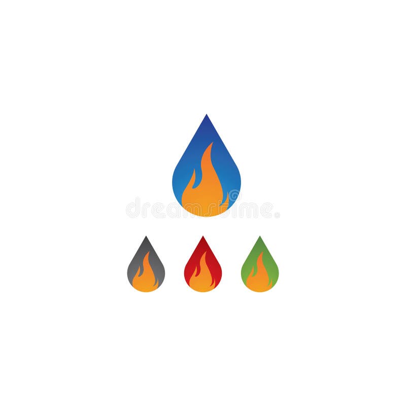 Drop Fire Logo Template Vector Stock Illustration - Illustration of ...
