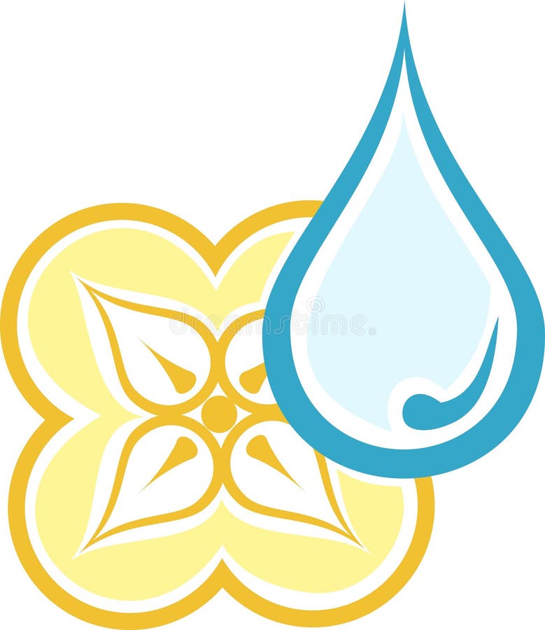 Drop and flower stock vector. Illustration of brightly - 9138354