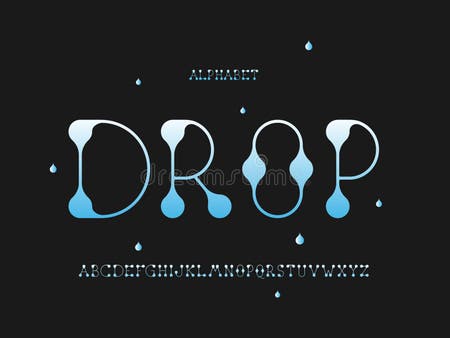 Drop font. Vector alphabet stock vector. Illustration of design - 126002377
