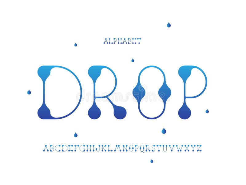 Drop font. Vector alphabet stock vector. Illustration of letter - 134258291