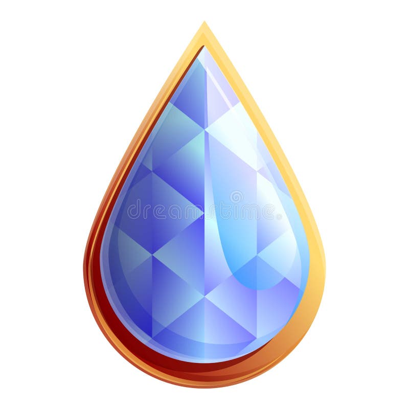 Drop Form Gemstone Icon, Cartoon Style Stock Vector - Illustration of ...